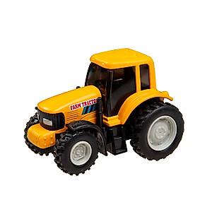 PMT Holdings Playmaker Toys 4 Pack Toy Tractors, Pull-Back Tractors Comes with 1 Blue, 1 Green, 1 Orange, 1 Red (4 Tractors) 9665D 0