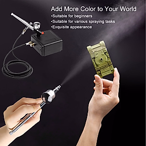 Spedertool Airbrush kit with Acrylic Paint,Complete Air Brush set with Professional 12Pcs x10ml Airbrush Color Set Acrylic Paint for Artists,Beginners,Students