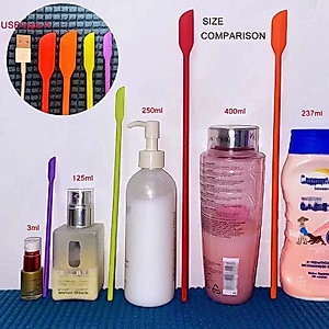 Mini Silicone Spatula Set- Small Rubber Spatula for Makeup- Thin Jar Scraper for Kitchen(4 PACK) (Mix)