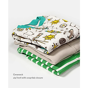 Teach Leanbh Baby Boys Girls 3 Pack Footless Pajamas Cotton Long Sleeve 2 Way Zipper Romper Sleep and Play (as1, age, 3_months, 6_months, Baby, Purple/Flower, 3-6 Months)