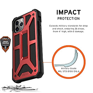 URBAN ARMOR GEAR UAG Designed for iPhone 11 Pro [5.8-inch Screen] Monarch Feather-Light Rugged [Crimson] Military Drop Tested iPhone Case