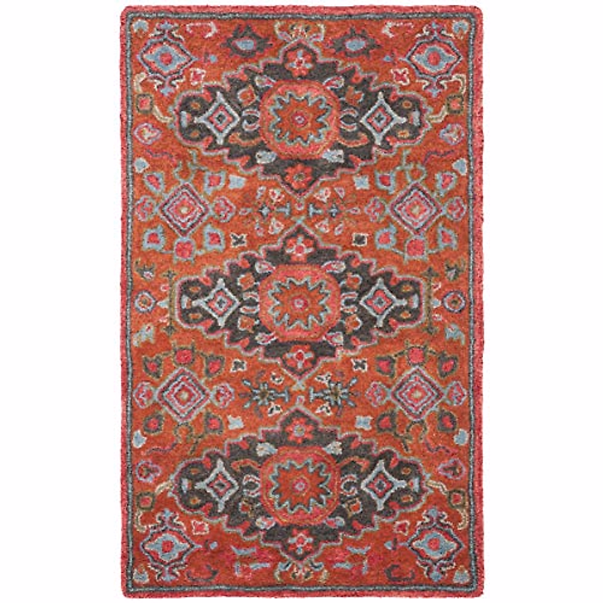SAFAVIEH Heritage Collection 3' x 5' Rust / Multi HG419P Handmade Traditional Oriental Premium Wool Area Rug