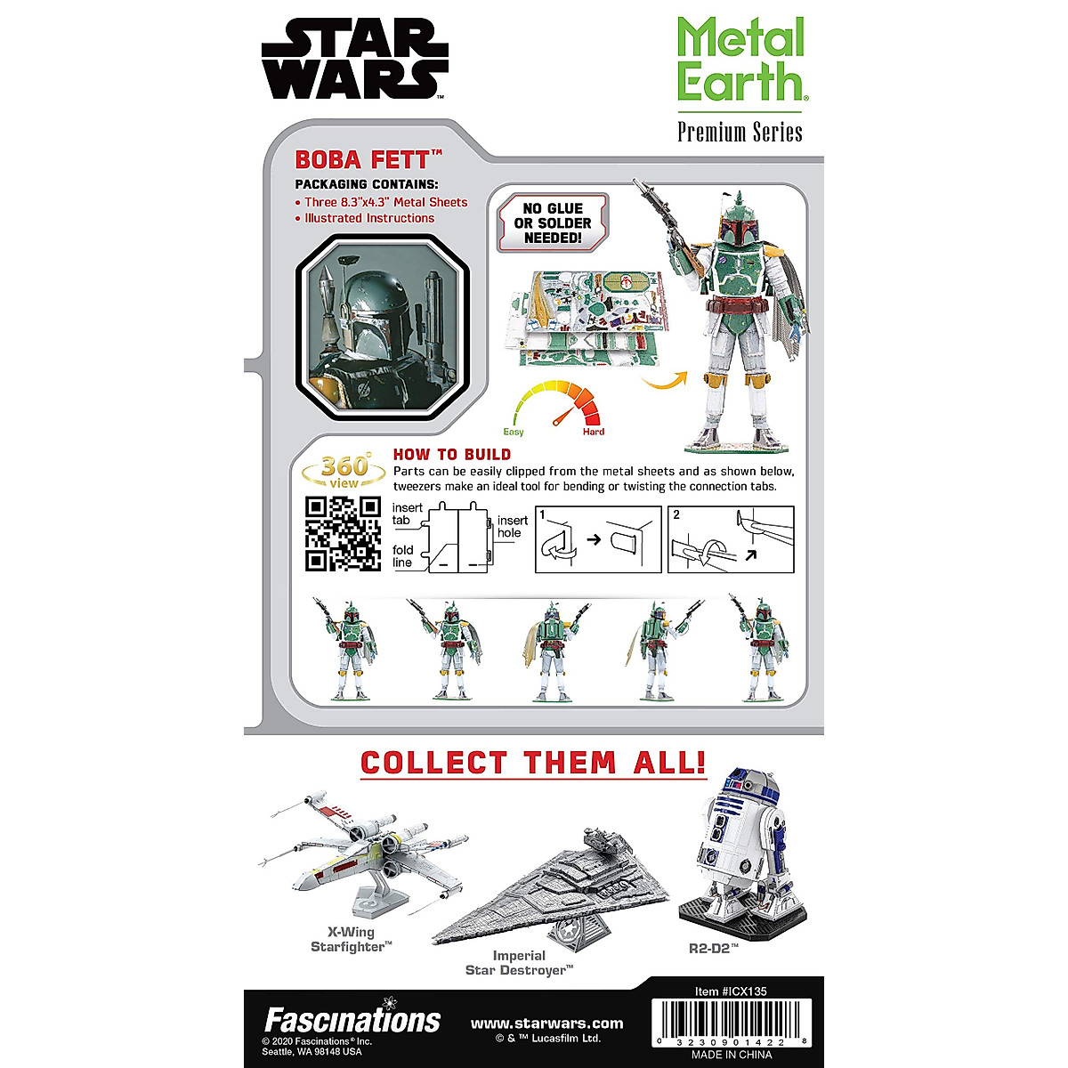 Metal Earth Premium Series Star Wars Boba Fett 3D Metal Model Kit