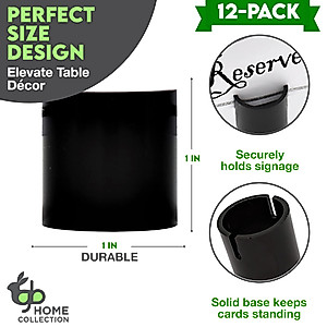 Gray Bunny 12 Pieces Metal Table Number Holders, 1 Inch Black Place Card Holder, Table Number Stands, Table Sign Holders, Black Table Card Holder Stand for Photos, Food Signs, Birthdays, Weddings