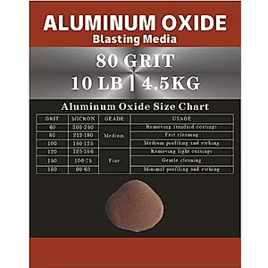 Aluminum Oxide - 10 LBS - Medium to Fine Sand Blasting Abrasive Media for Blasting Cabinet or Blasting Guns. #80 GRIT