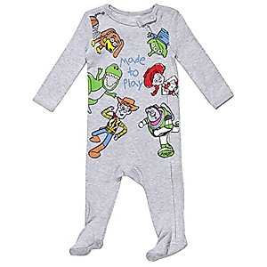 Disney Pixar Toy Story Buzz Lightyear Woody Newborn Baby Boys 2 Pack Zip Up Sleep N' Play Coveralls 3-6 Months