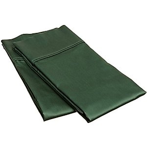 Superior Egyptian Cotton 400 Thread Count Pillowcases, Set of 2 Pillow Cases, Modern, Classic Pillow Case Cover, Ultra-Soft Comfort Basics, Bedding Essentials, Bed Accents, Standard Size, Hunter Green
