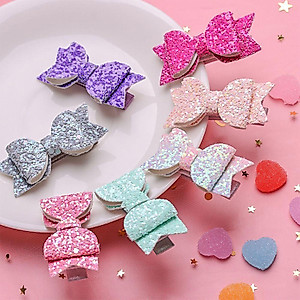 CCINEE 20pcs Glitter Faux Leather Sheets,20 Color 8.3 X 11.8 Inches Shiny Pu Leather Fabric for Craft Bow Earring Clips Bags Sewing DIY Making