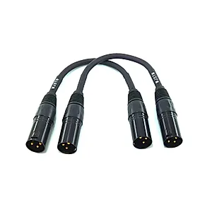Suanqi 060 XLR Adapter Male to Male, XLR 3pin Male Panel Mount 6 inches 3 pin XLR Extension shunt Cable 2 Pack