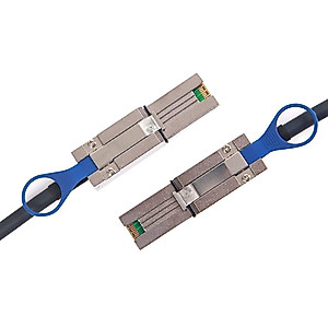 SFF-8088 to SFF-8088 External Mini SAS HD Cable, 3G/6Gbps SAS2.0 26Pin Hybrid Cable Attached SCSI for Raid Systems, DAS, External Storage Systems and Servers, 100-Ohm, 0.5-m(1.6ft)