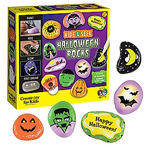 Creativity for Kids Hide and Seek Halloween Rock Painting Kit - Halloween Crafts for Kids Ages 6-8 for Kids, Kids Crafts
