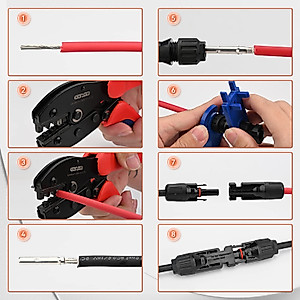 cenyb Solar Y-Branch Connectors 30A,DC 1000V 1 to 2 Parallel Adapter Wire Plug for Solar Panel (1Pair M/FF&F/MM)