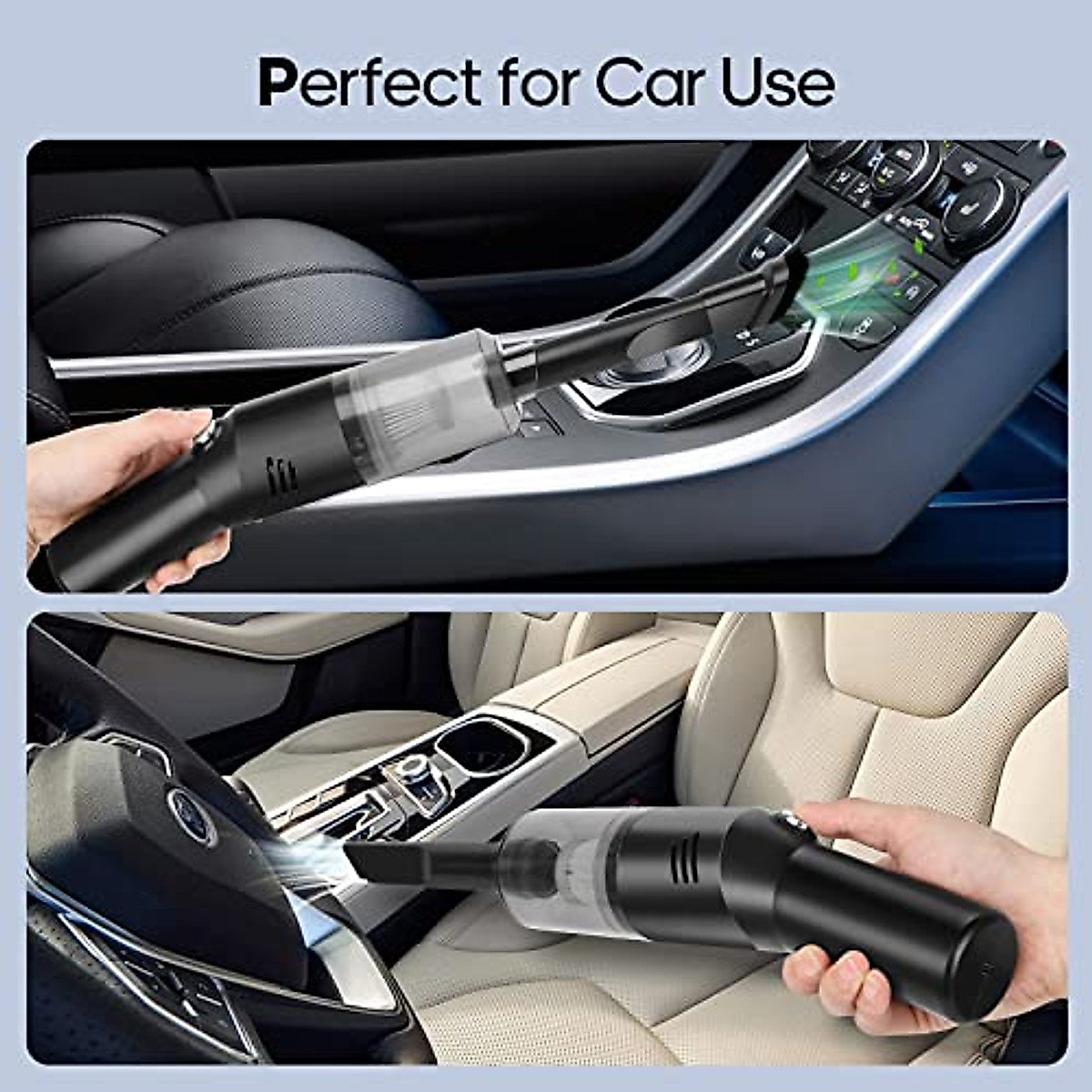 Auloea Portable Mini Car Vacuum Cleaner, High Power Cordless(400g) Handheld Rechargeable Vacuum Cleaner for Desk V06