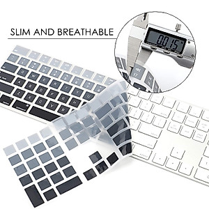 Allinside Ombre Gray Cover for Apple iMac Magic Wireless Keyboard with Numeric Keypad MQ052LL/A A1843 US Layout