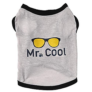 Howstar Pets Warm Coat Clothes Letter Dog Pet Painting Coat Shirt Cat Puppy Pet Clothes Dog for Teacup (Grey, XS)