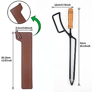 Gvtufeil Fire Pit Tongs,16.7 Inch Portable fire pit Tools, Heavy Duty Metal Outdoor/Indoor Firewood Tongs, fire pit accessories for Wood-Burning Fire Pit/Campfire BBQ Fireplace-Gripping Grabber Tool