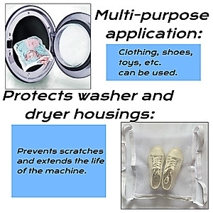 Generic Reusable Mesh Laundry Shoe Washing Machine Bag 2 Pack White Elastic Zipper Closure For Shoes Clothing Laundry Room Easy To Install