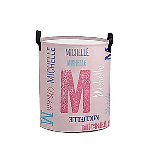 Personalized Laundry Basket Custom Word Art Names Laundry Hamper Collapsible Durable Toys Organizer Storage Bedroom Decor for Boys Girls Adults