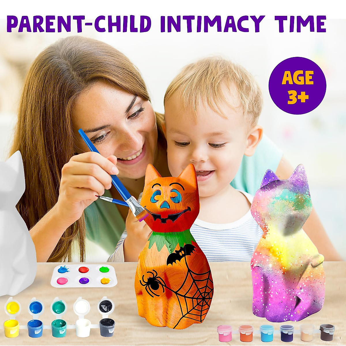 Goodyking Paint Your Own Cat Lamp Craft Kit, DIY 3D Warm Light Cat Lamp, Arts and Crafts for Kids Ages 8-12, Birthday Gifts for 8-12 Years Old Girls Boy, Painting Kit for Kids Ages 3 4 5 6 7 8 9+