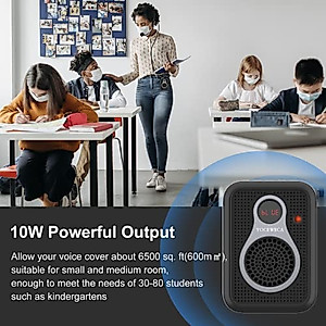 Voice Amplifier with Wired Headset Microphone, Supports Mute, Bluetooth 5.0, Recording, Portable Speech Amplification Speaker for Teachers, Instructors, Tour Guides, Yoga, etc…