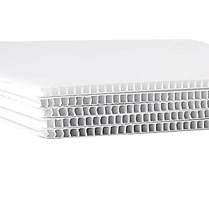 Kichwit 3 Pack Blank Yard Signs with Stakes, 17 x 12 Inches, White Plastic Yard Lawn Sign for Indoor or Outdoor Use