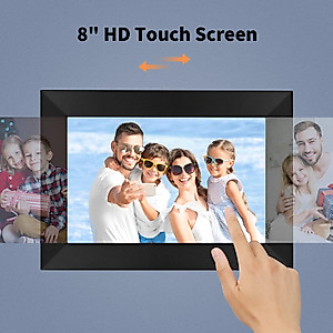 Digital Photo Frame Hyjoy WiFi Digital Picture Frame 8 Inch with IPS HD Touch Screen, Auto-Rotate Function, Easy Setup to Share Photos or Videos from Anywhere via AiMOR App