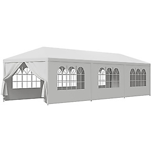 BBBuy 10'x30' Outdoor Party Wedding Tent Canopy Waterproof Camping Gazebo BBQ Shelter Pavilion Heavy Duty, 8 Removable Sidewalls (10x30)