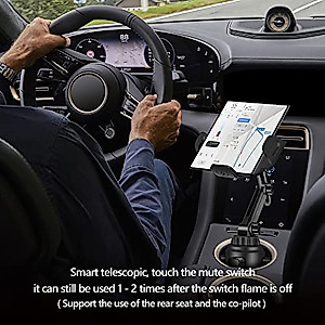 Cup Holder Phone Mount,15W Wireless Charger Car Phone Holder for Air Vent and Cup Holder,Cup Holder Phone Holder Compatible with Samsung Galaxy Z Fold 4/3/2,iPhone 13/12/11/X/8,Auto Clamp 5.6in-7.4in