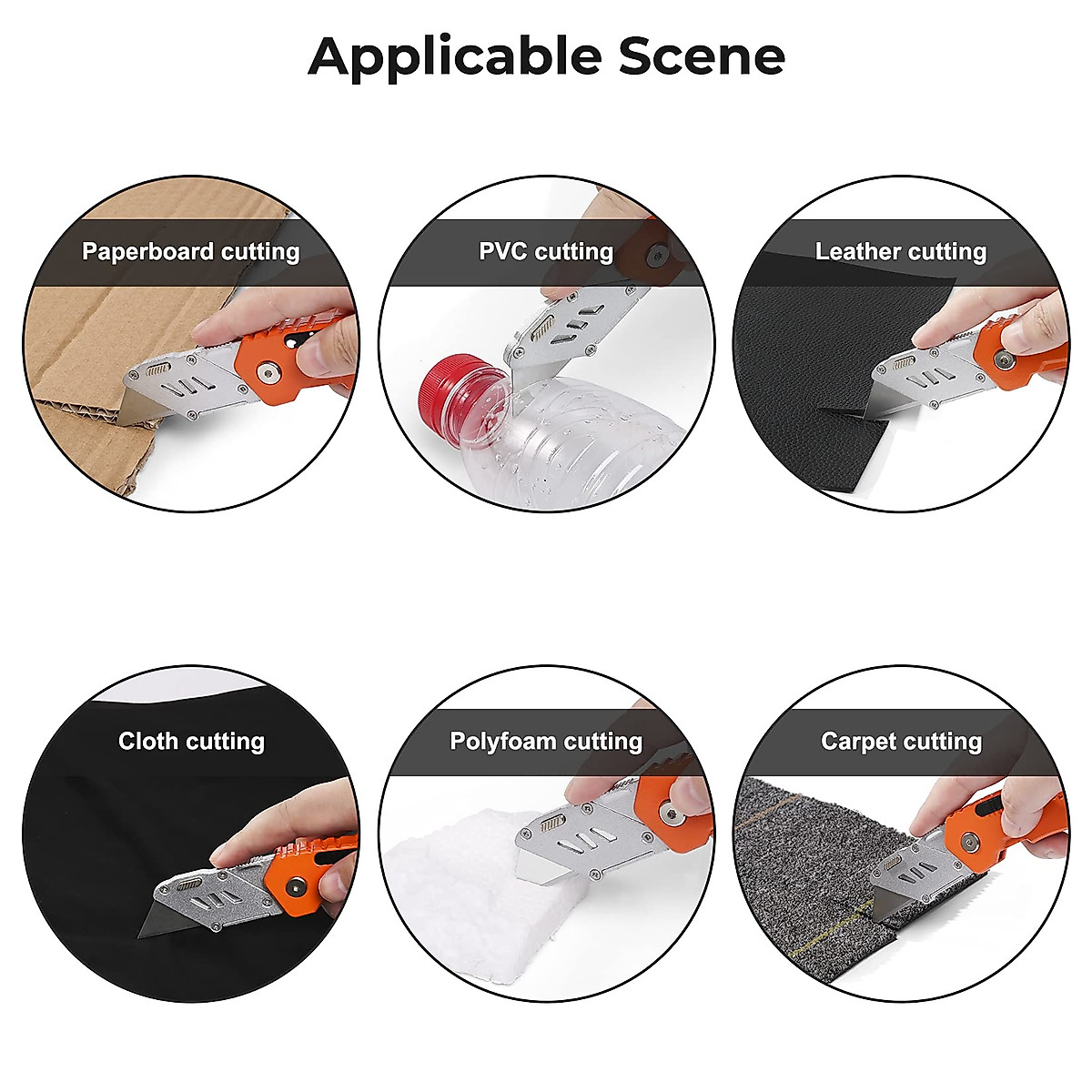 DIYSELF 2-Pack Box Cutter Knife, Pocket Knife, Extra 10 Blades Included, Folding Utility Knife for Carpet, Cardboard, Box, Cloth, Rope and Plastic, Box Cutters Heavy Duty for Men Women (Blue Red)