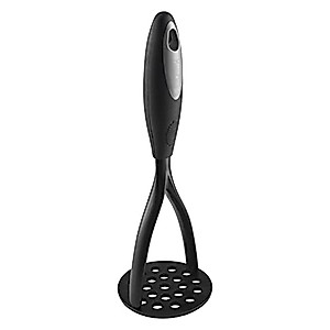 KSENDALO Multifunctional Kitchen Cooking Tool – Potato Masher, Avocado Masher, Bean Masher - Nonstick Degradable Nylon Blade with Comfortable Rubber Wrapped Handle, Degradable Nylon Blade, Black