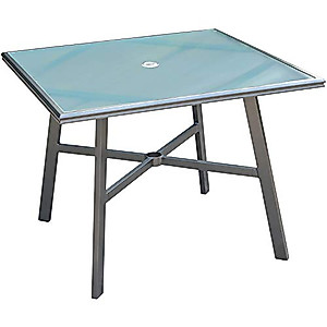 Hanover Cortino 5-Piece Grade Patio Dining Set Commercial Outdoor Furniture, Gunmetal