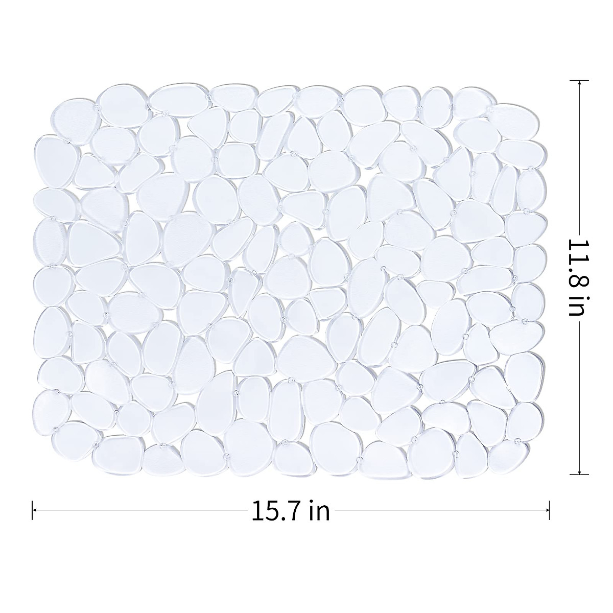 Yolife Pebble Sink Mats for Stainless Steel Sink, PVC Sink Saddle Protectors Kitchen Sink Mat for Porcelain Sink, Dishes and Glassware (Clear, 2 Pack)