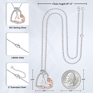 Rose Heart Necklace Gifts for Women, Romantic Gifts for Her Initial K Letter Heart Pendant Necklace for Anniversary, Valentines & Mothers Day, Christmas, Birthday