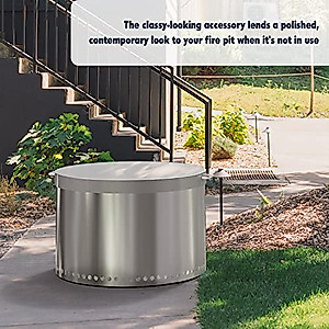 Fire Pit Lid for Solo Stove Yukon, Round Steel Lid for Yukon Stove with Handles, 27 Inch Yukon Lid Outdoor Fire Pit Shield Stove Accessories