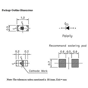 C0402WM 20pcs Pre-soldered Micro 0.1mm Copper Wired Warm White SMD Led 0402
