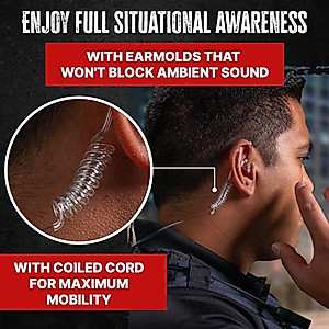 Sheepdog Alpha SDA1-APX-QD Quick Disconnect (QD) Police Lapel Microphone Headset Earpiece, Compatible with Motorola APX6000 APX7000 APX8000 Radios