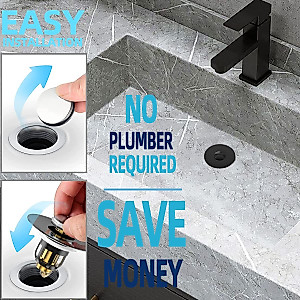 MUAIOLAUS Universal Bathroom Sink Stopper, Pop Up Sink Stopper with Basket Hair Catcher, Anti Clogging Sink Drain Filter for 1.06"-1.65" Drain Holes