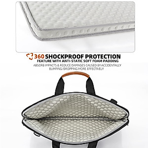 KINGSLONG 17-17.3 inch Slim Laptop Bag, Computer Carrying Case with Shoulder Strap, Notebook Handbag Cover for Men Women Fits Acer Asus Lenovo HP Toshiba Black