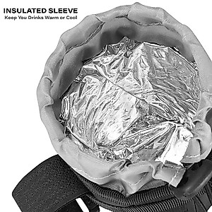 Sahoo Bike Cup Holder - Universal Insulated Velcro Bike Handlebar Water Bottle Drink Cup Holder with Cord Lock for Bike, Boat, Scooter, Bicycle Cup Holder for UTV/ATV, Walker, Golf Cart and Beach