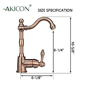 Antique Copper One-Handle Widespread Kitchen Bar Faucet - Akicon - Antique Copper