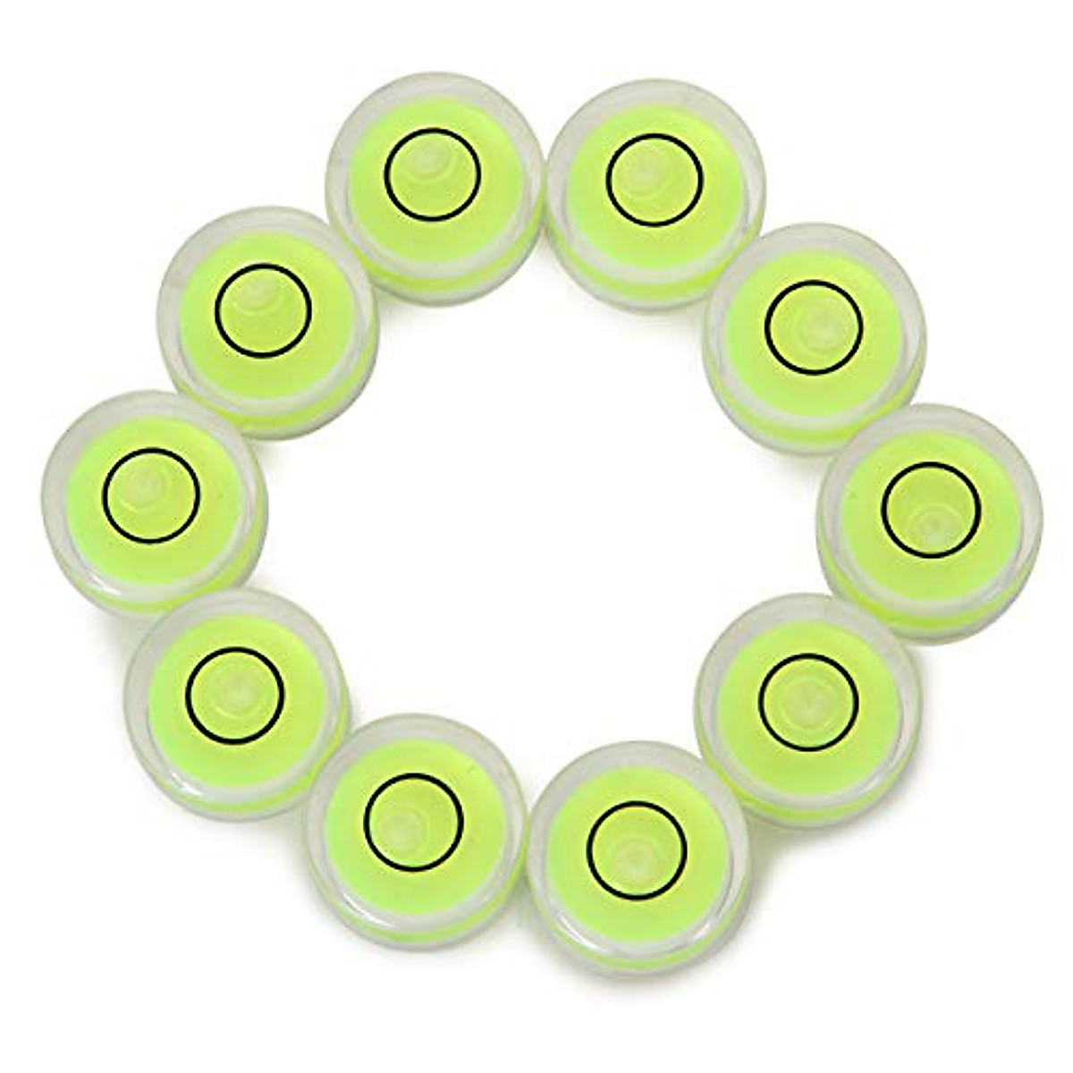10 Pack Bubble Spirit Level Degree Mark, 18x9mm Circular Bullseye Level Measuring Instruments Spirit Level, Use for Tripod, Phonograph, Turntable (18x9mm)