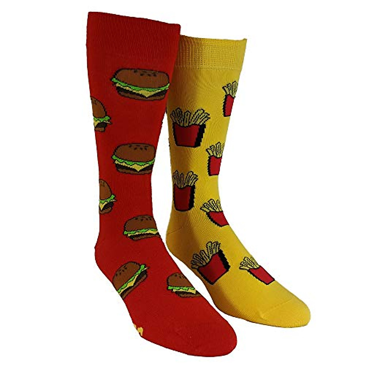 Crazy Dog T-Shirts Men's Burger And Fries Socks Funny Junk Food Backyard Cookout Vintage Novelty Footwear