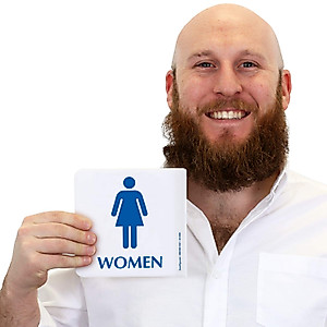 SmartSign Women's Restroom Projecting Sign | Double Sided 6" x 6" Acrylic Bathroom Corridor Hallway Signs