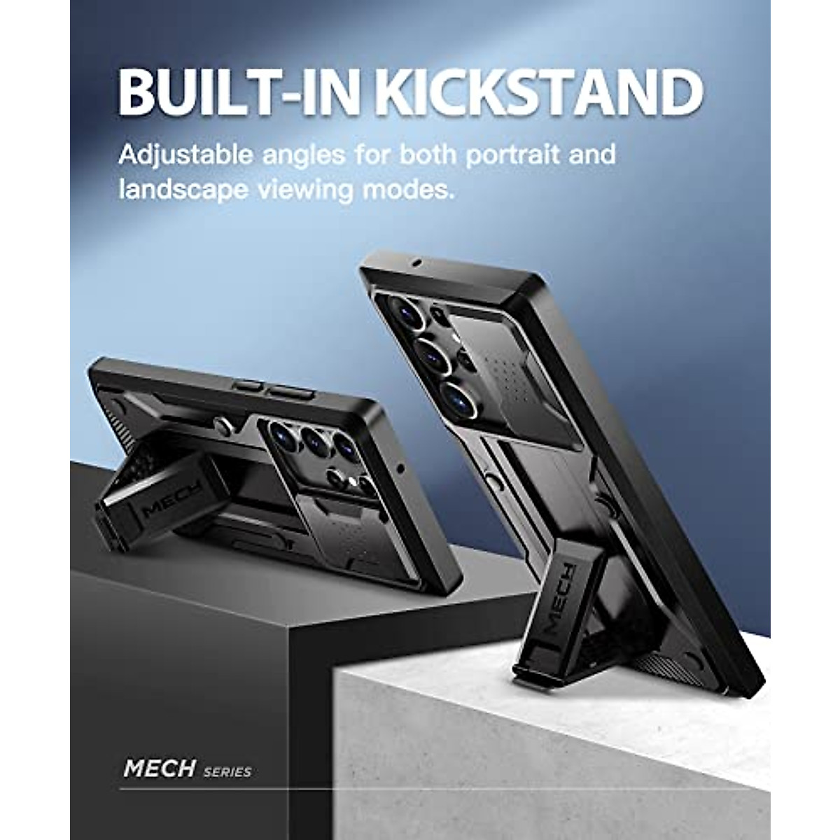 Tongate Compatible with Samsung Galaxy S23 Ultra Case with Slide Camera Cover & Kickstand, [10FT Military Drop Protection] Rugged Shockproof Phone Case for Galaxy S23 Ultra 5G 6.8 Inch, Black