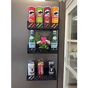 NAFCOOL Magnetic Spice Fridge Rack Shelf Organizer for Refrigerator, 3 Packs Moveable Magnetic Seasoning Organizer Shelves Kitchen Gadgets for Refrigerator Microwave Oven Coffee Maker Washer, 12” Long