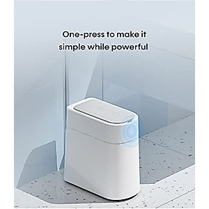 TOWNEW T3 Slim 3.4-Gallon Smart Trash Can with Automatic Open Lid | Diaper Pail | Self-Sealing | Self-Changing| Rechargeable, White, Small