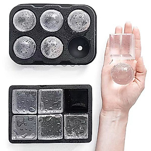 LuckJi Ice Cube Molds - Pack of 3 Ice Cube Trays Silicone Ice Cube Molds with Lid Funnel - Ice Ball Large Square Hexagonal Shapes Ice Maker Molds for Whiskey Reusable as Gift for Men House Bar