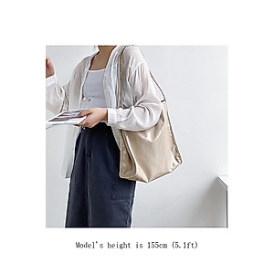 Ulisty Women Patent Leather Bag Soft Tote Bag Casual Shoulder Bag Fashion Handbag brown