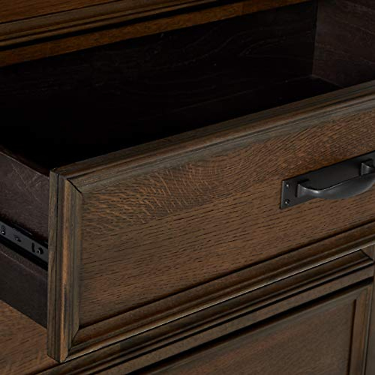 Coaster Home Furnishings Franco Coaster Collection 36" Chest with 5 Drawers Black Metal Handles Solid Hardwood and New Zealand Pine Construction Burnished Oak