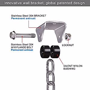 BeneLabel Set of 2 Heavy Duty Porch Swing Hanging Chain Kit, Hammock Chair Hardware for Indoor Outdoor Playground Hanging Chair Hammock Chair Punching Bags, 4 Screws for Wooden, 1000LB Capacity, 81"